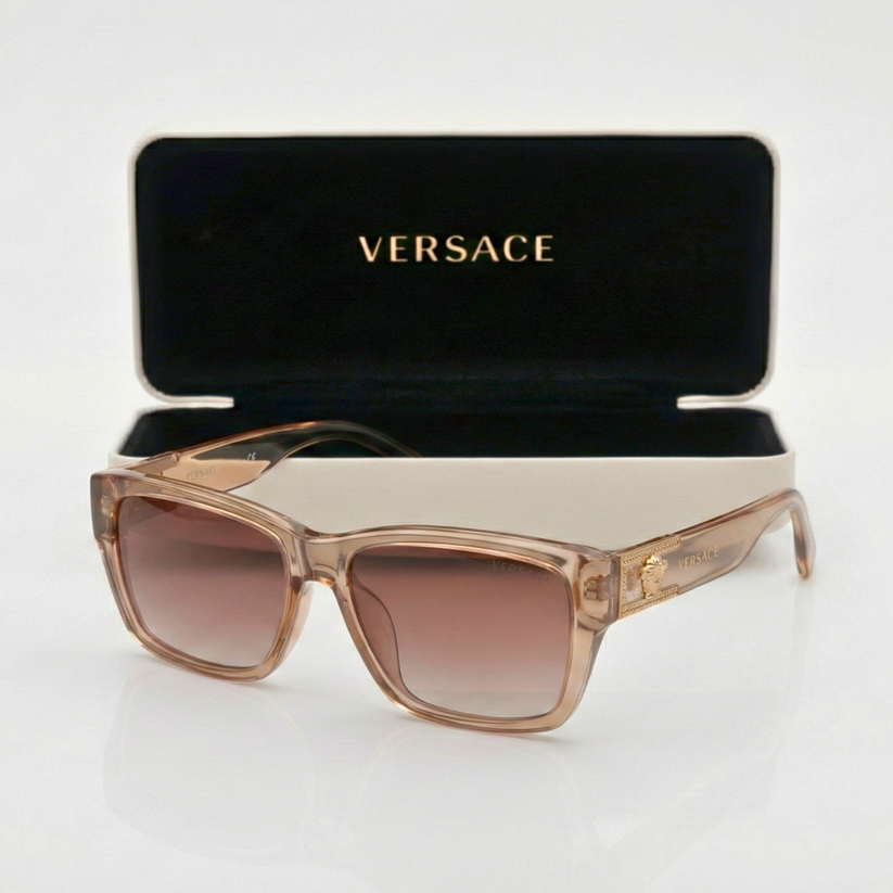 Versace Transparent Square Sunglasses – Brown Gradient Lens – zubuhub